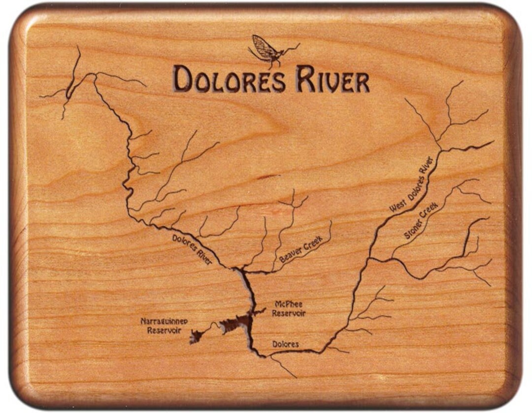 DOLORES RIVER Map Fly Box - Handcrafted, Custom Designed, Laser ...