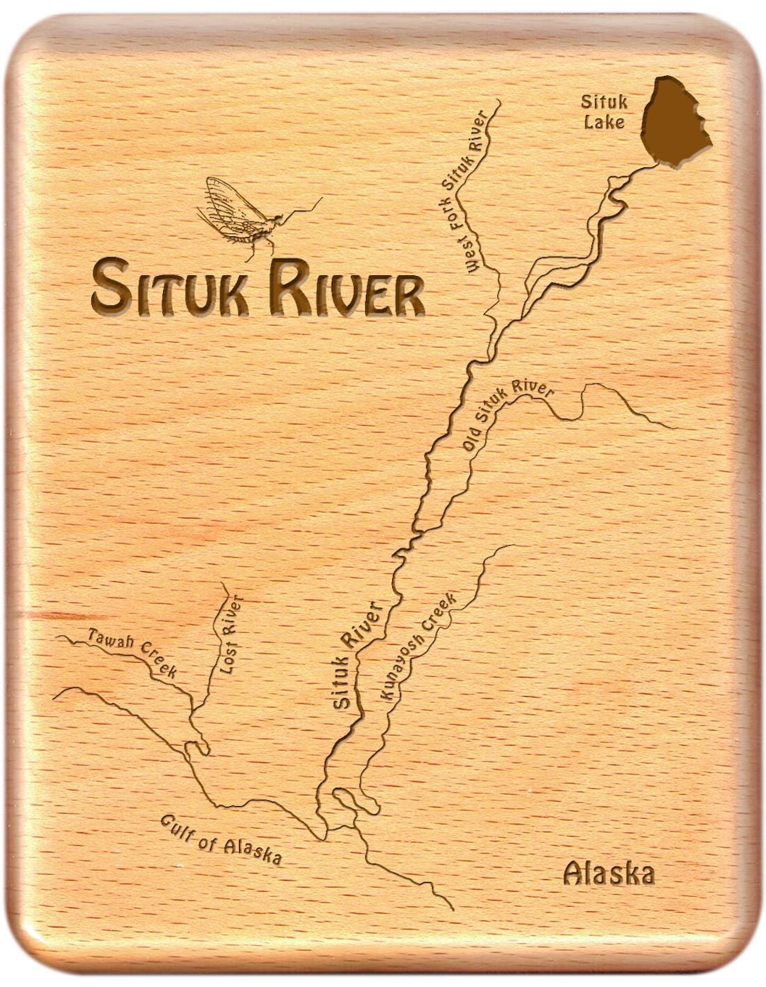SITUK RIVER Map Fly Box. Personalized, Handcrafted, Custom Designed ...