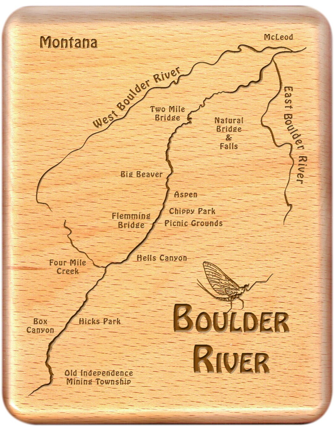 BOULDER RIVER MAP Fly Box upper Handcrafted Custom - Etsy