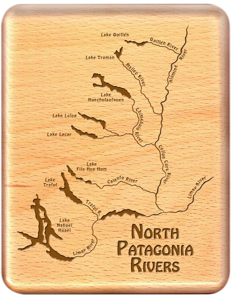 NORTH PATAGONIA RIVER Map Fly Box - Handcrafted, Custom Designed, Laser ...