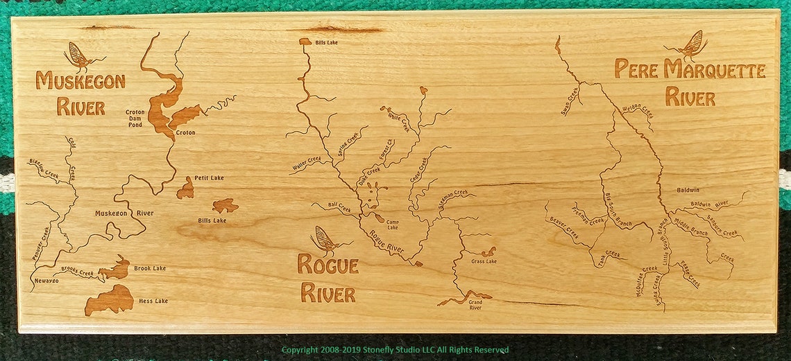 3 RIVERS MAP Plaque 6 X 14 1/4 Handcrafted Custom Laser - Etsy