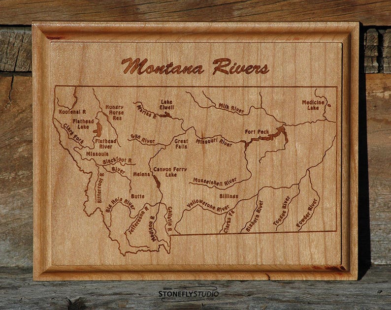 RIVER MAP PLAQUES– 12x16 or 12x18, Personalized, Handcrafted Gift ...