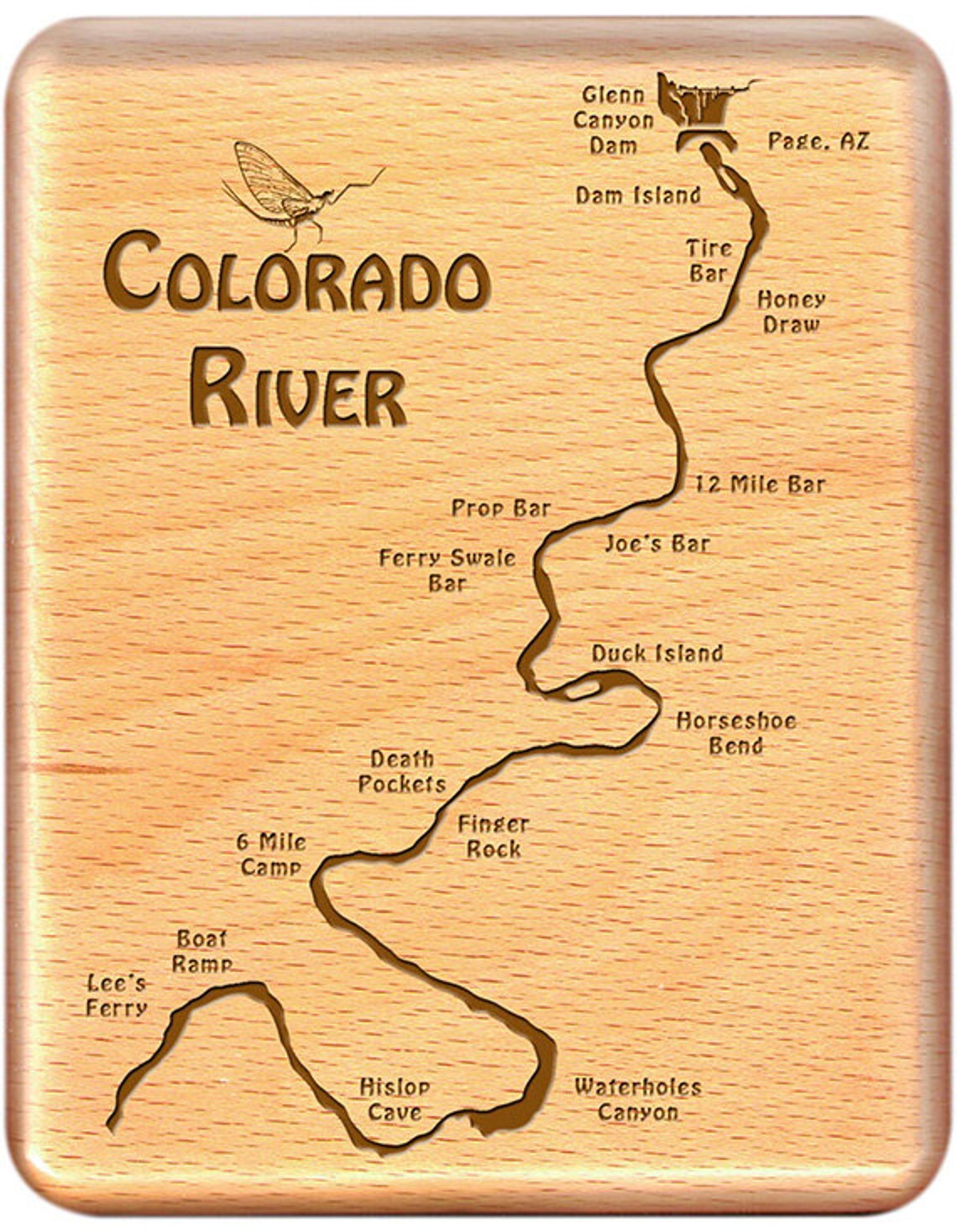 COLORADO RIVER Map Fly Box Personalized Handcrafted Custom | Etsy