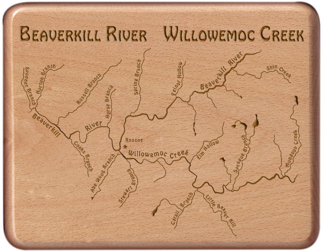 BEAVERKILL - WILLOWEMOC River Map Fly Box- Handcrafted, Custom Designed ...