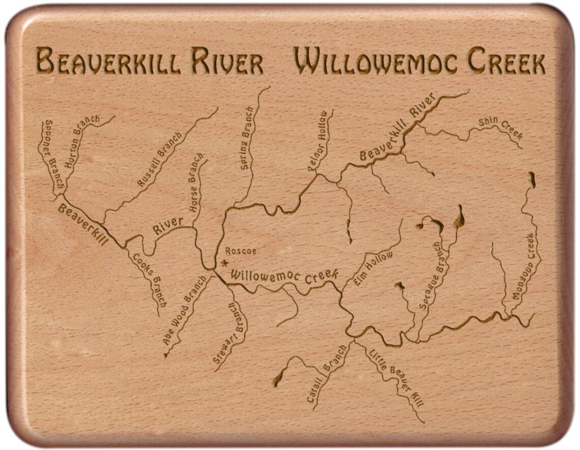 BEAVERKILL WILLOWEMOC River Map Fly Box Handcrafted Custom | Etsy