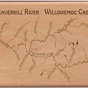 BEAVERKILL - WILLOWEMOC River Map Fly Box- Handcrafted, Custom Designed ...