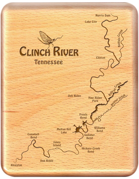 CLINCH RIVER Map Fly Box. Personalized Handcrafted Custom | Etsy