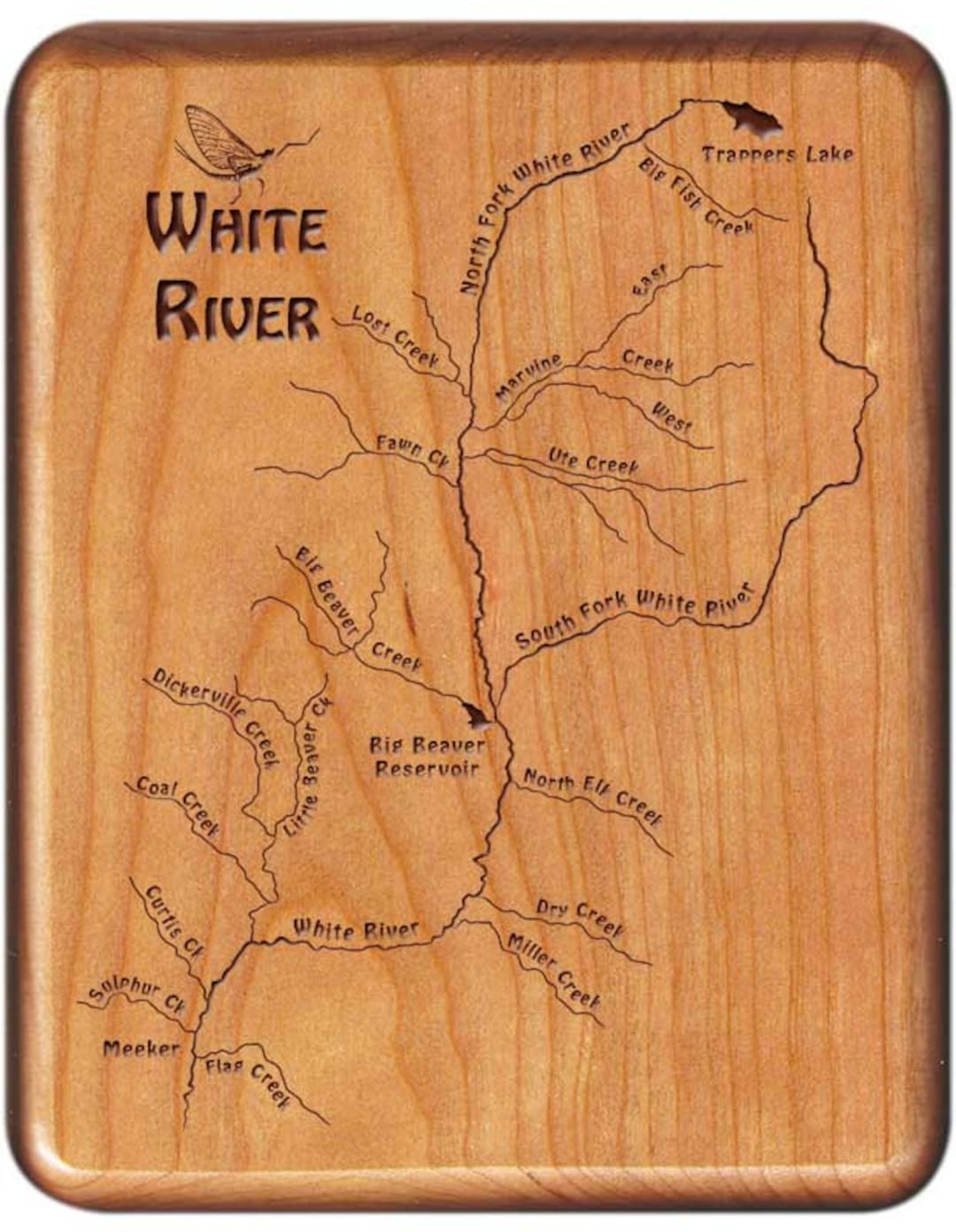 WHITE RIVER MAP Fly Box - Fly Fishing Colorado - Handcrafted, Custom ...