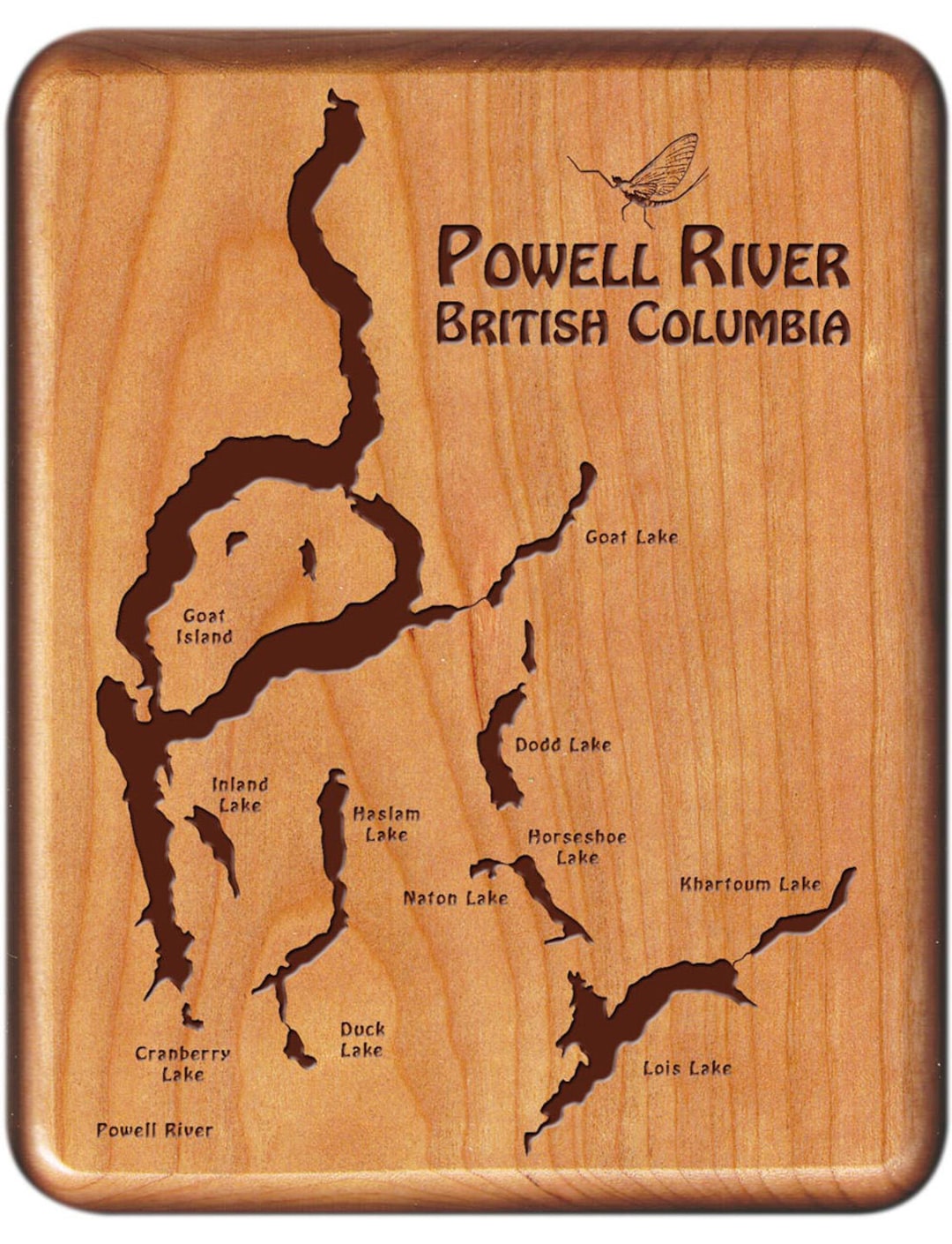 POWELL RIVER Map Fly Box -handcrafted, Custom Designed, Laser Engraved ...