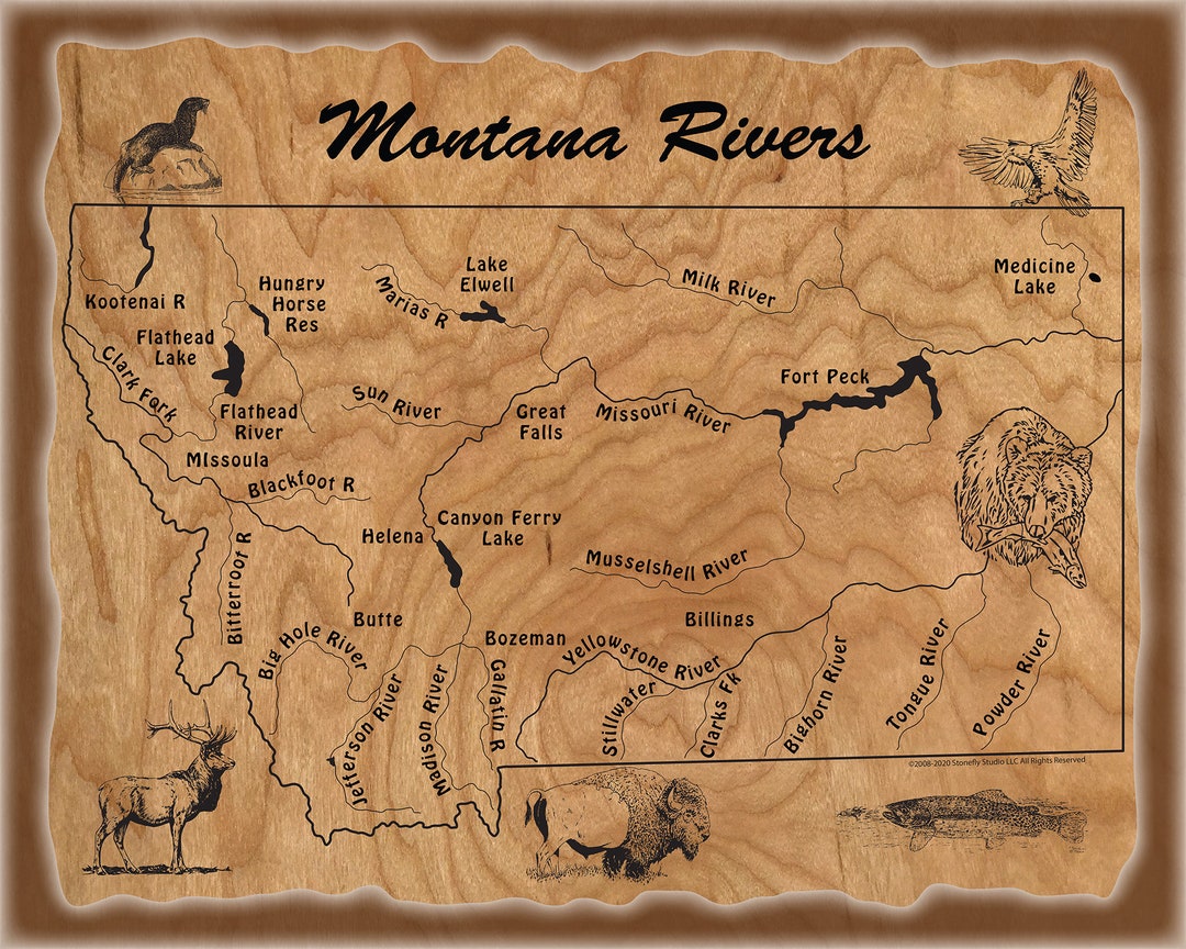 RIVER MAP POSTERS Custom 16x20 Original Stonefly Studio - Etsy
