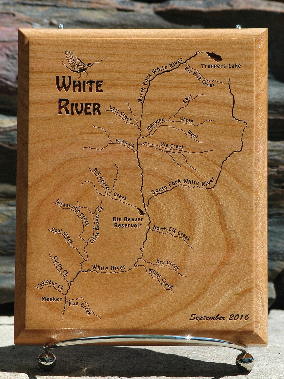 WHITE RIVER MAP Wall Plaque – 4 3/4 X 6 – Handcrafted, Custom Designed ...