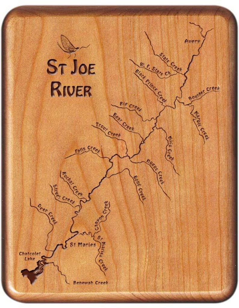 SAINT Joe-chatcolet Lake River Map Fly Box Handcrafted - Etsy