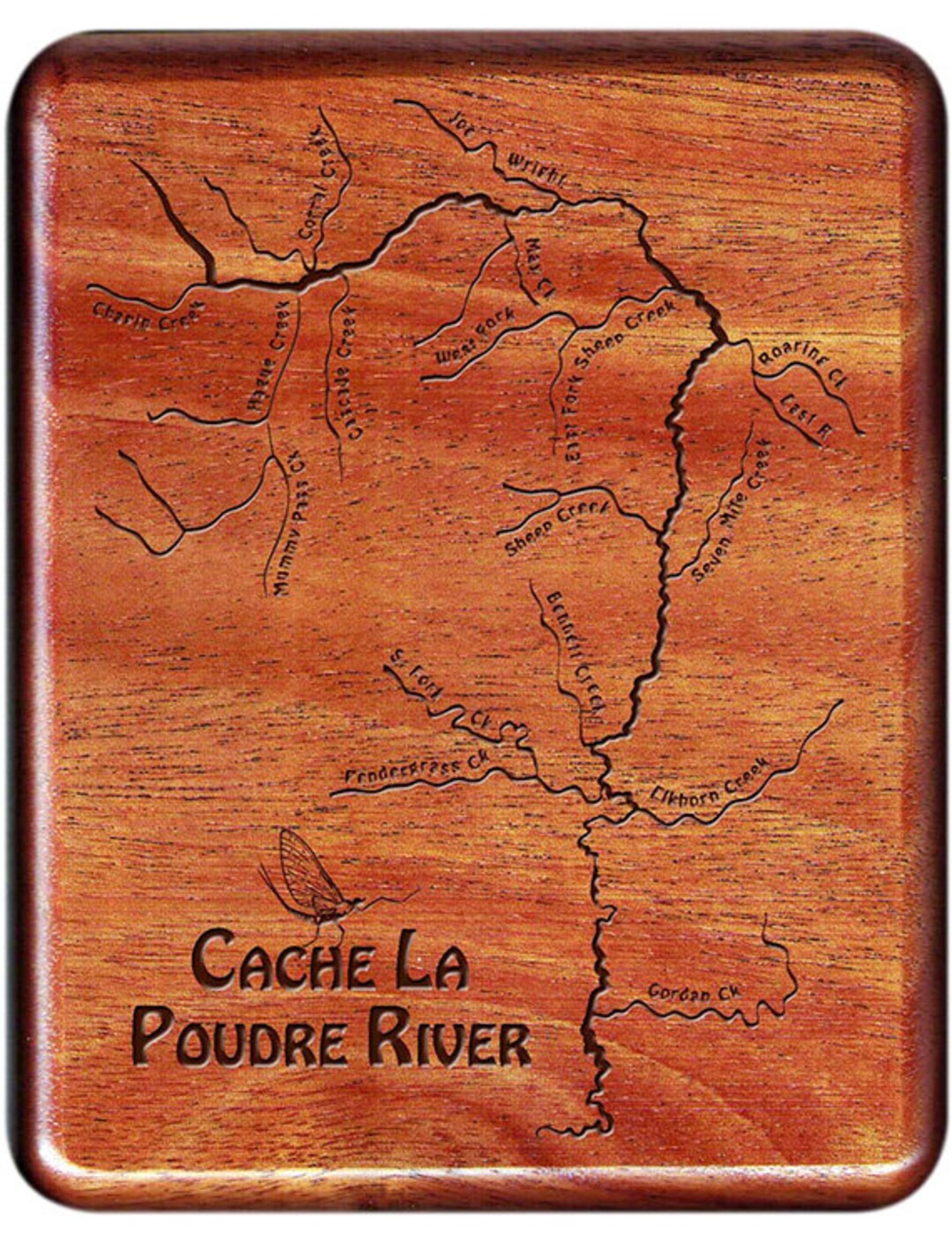 CACHE LA POUDRE River Map Fly Fishing Fly Box - Custom Engraved and ...