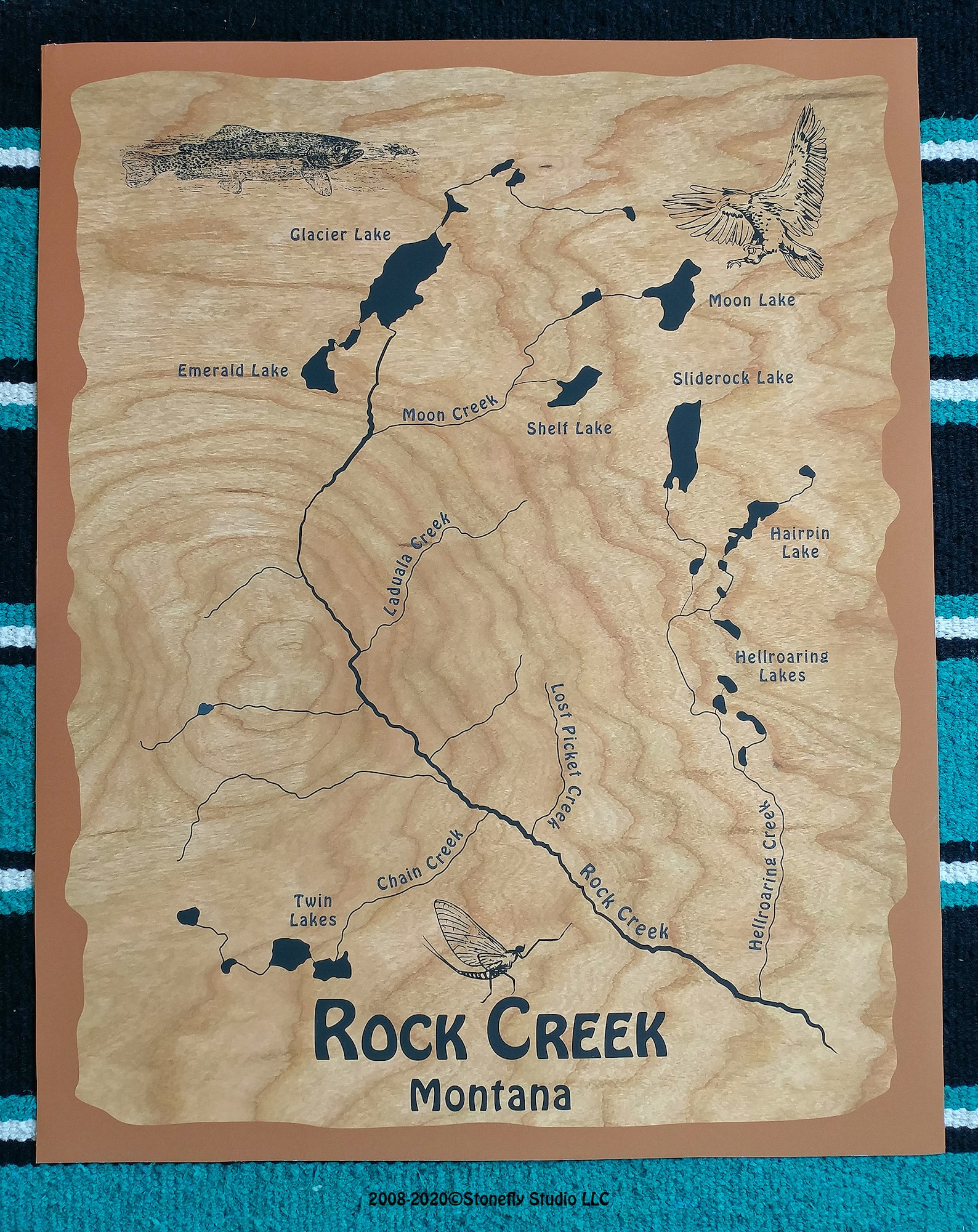 RIVER MAP POSTERS Custom 16x20 Original Stonefly Studio | Etsy