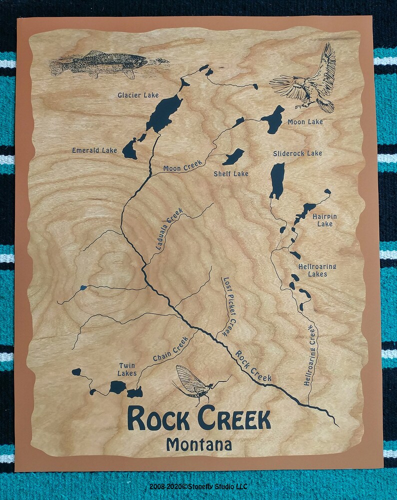 RIVER MAP POSTERS Custom 16x20 Original Stonefly Studio | Etsy