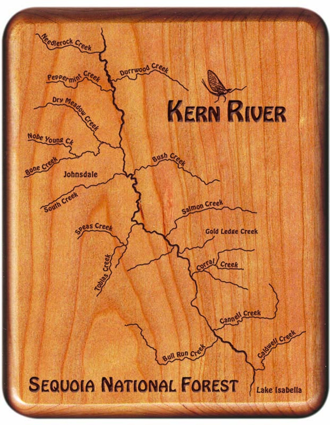 Kern River Map Fly Box Handcrafted Custom Designed Laser | Etsy