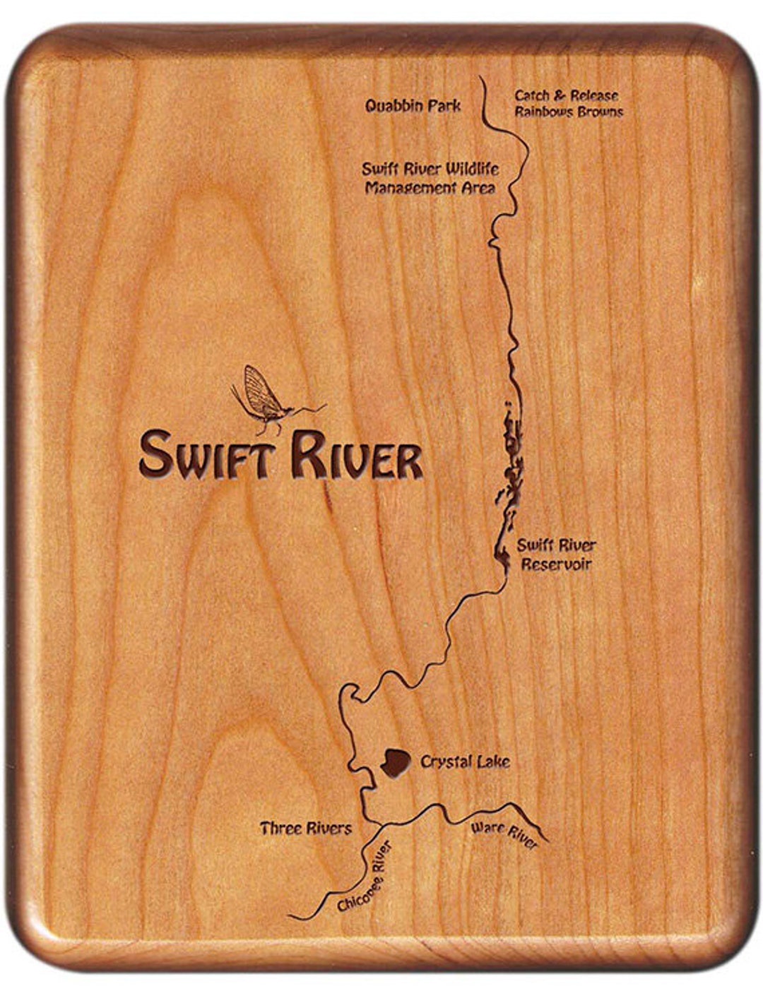 SWIFT RIVER Map Fly Box. Personalized Gift. Handcrafted. Custom Laser ...