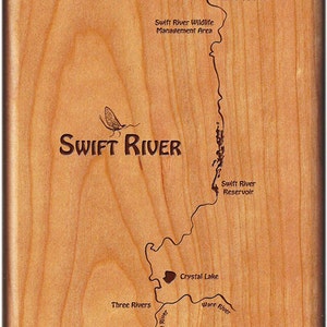 SWIFT RIVER Map Fly Box. Personalized Gift. Handcrafted. Custom Laser ...