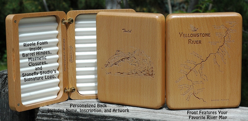 COLORADO RIVERS Map Fly Box. Personalized, Custom Designed Laser ...