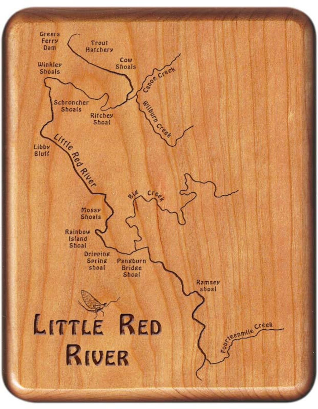 Little Red River Map Custom Fly Box - Handcrafted, Custom Designed ...