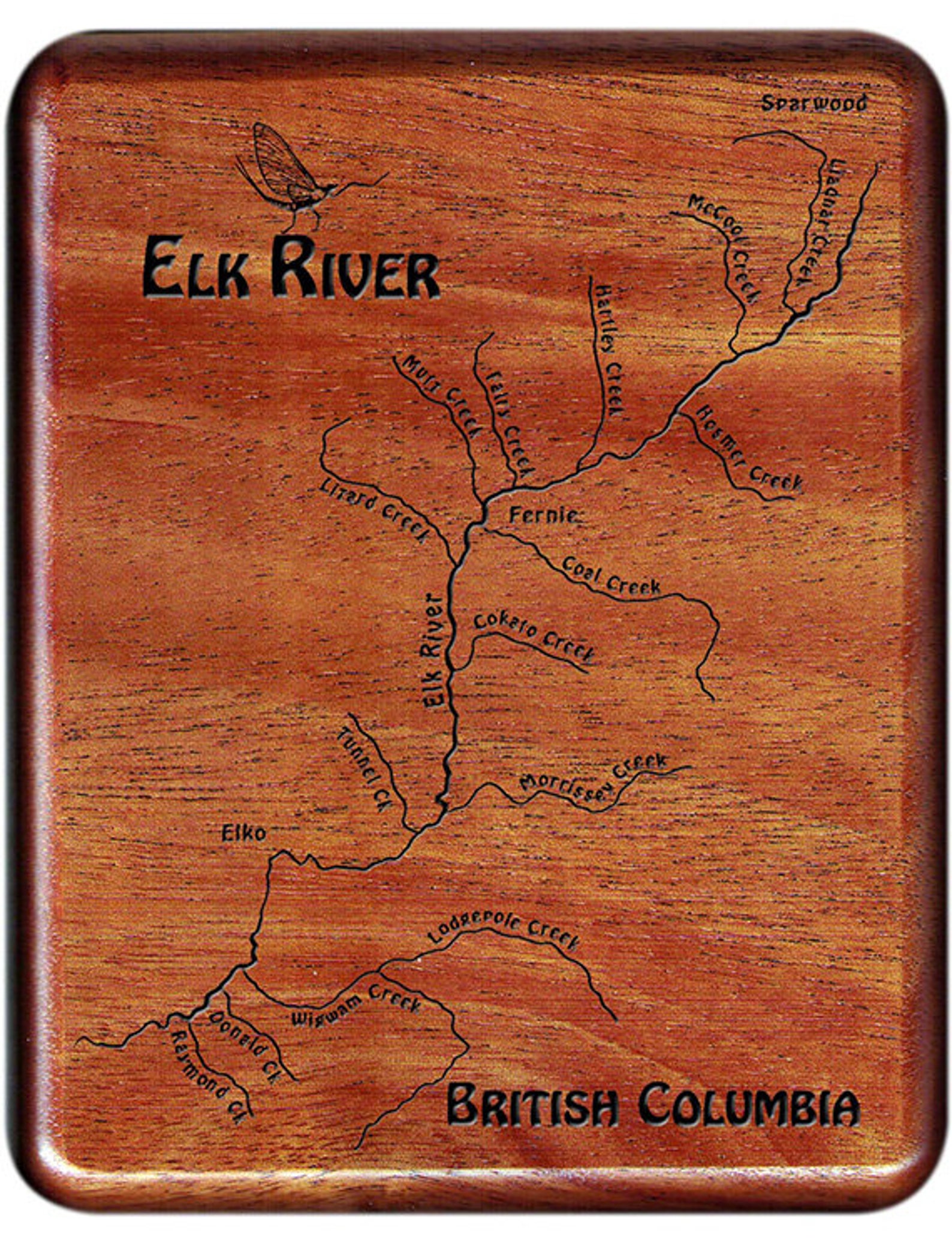 Fly Box ELK RIVER MAP British Columbia Fly Fishing - Etsy