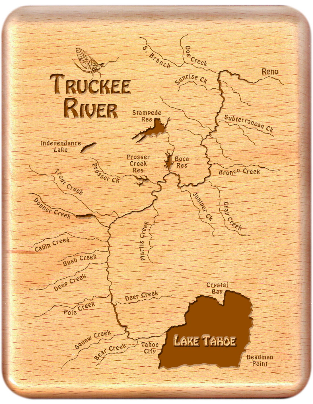 TRUCKEE RIVER Map Fly Box Personalized Custom Designed | Etsy