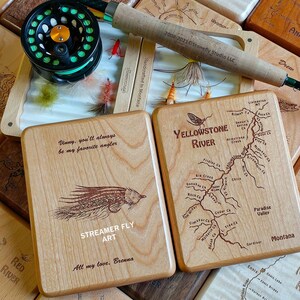BITTERROOT RIVER Map Fly Fishing Fly Box. Personalized Custom Laser ...