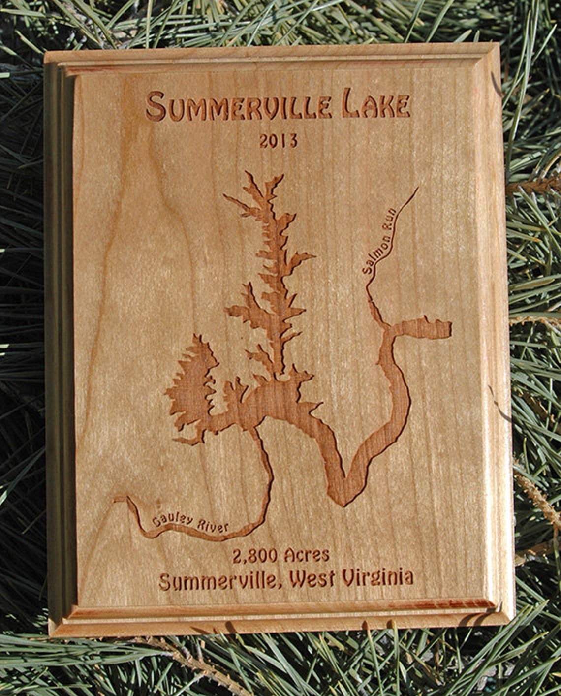 LAKE or RIVER MAP Plaques 5x7. Personalized, Custom Designed, Laser ...