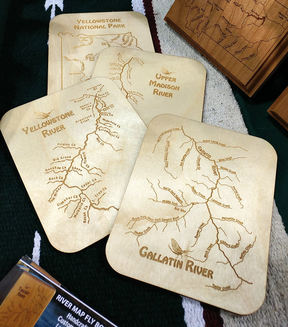 RIVER MAP COASTERS Set of 4. 4.25 X 5.5 Personalized Handcrafted Gift ...