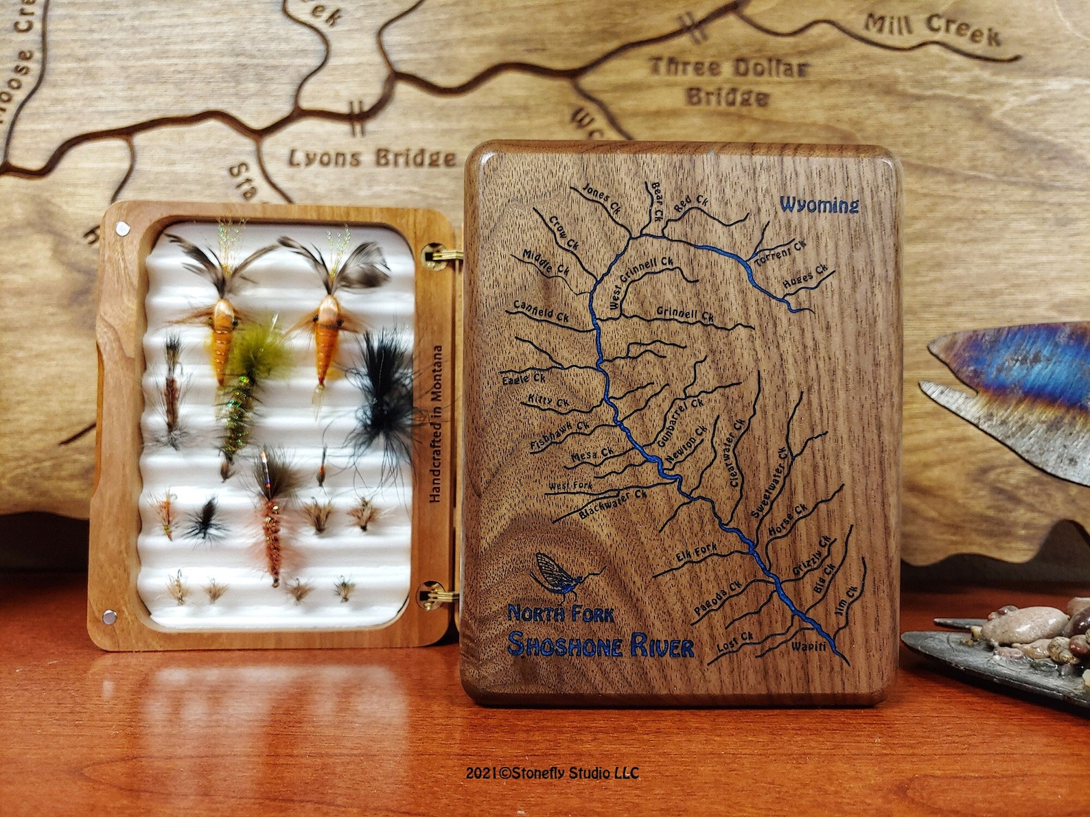 BLUE RESIN FLY Box. Personalized Fishing Gift With Choice of - Etsy