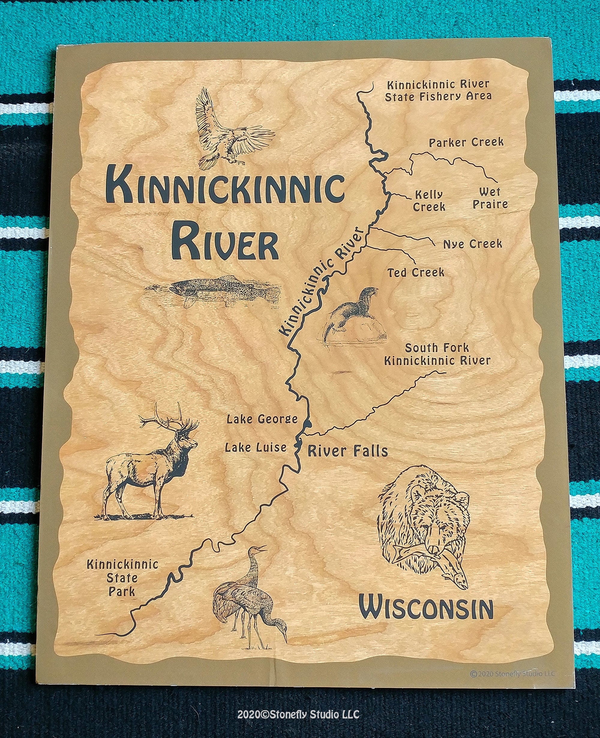 RIVER MAP POSTERS Custom 16x20 Original Stonefly Studio - Etsy