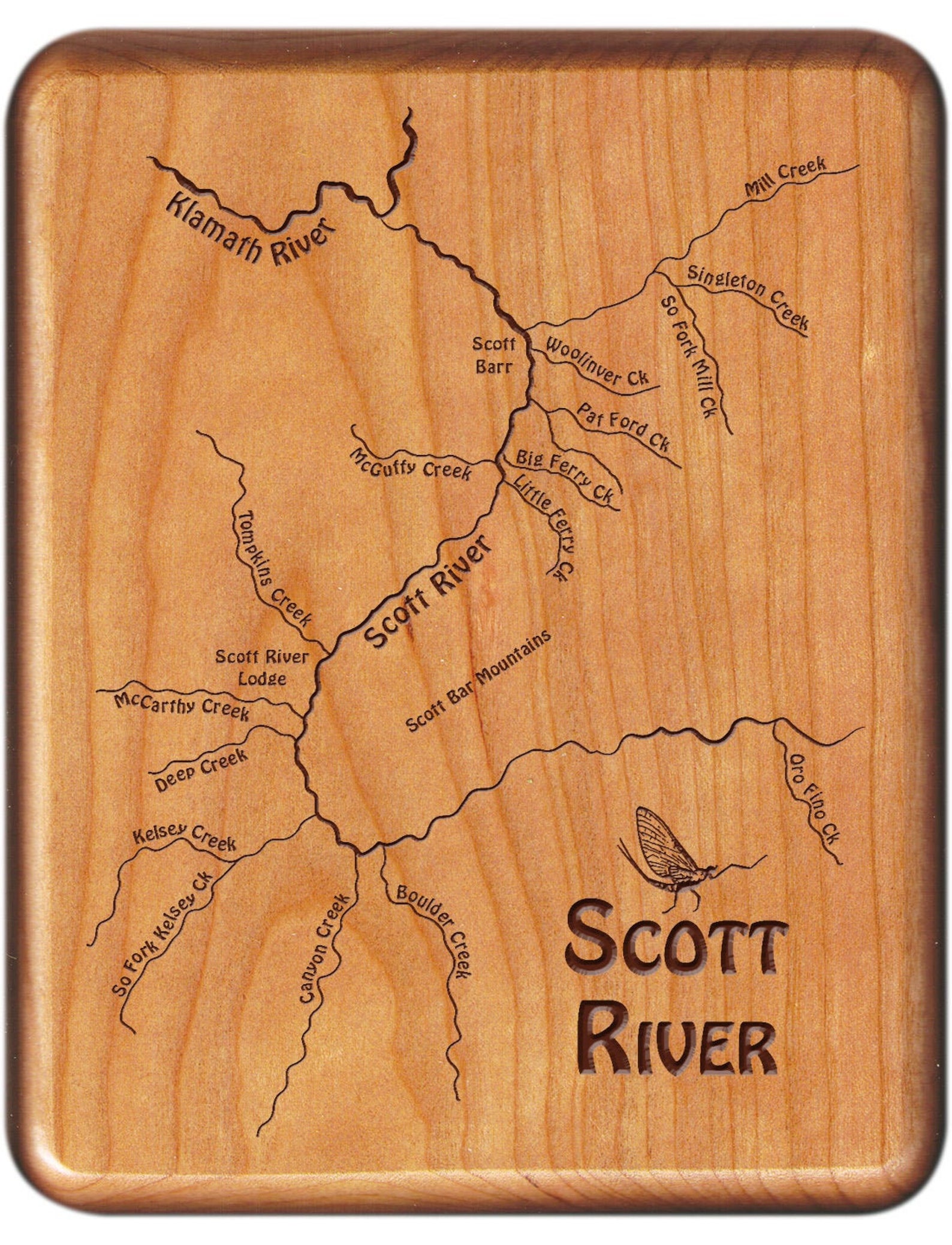 SCOTT RIVER Map Fly Box. Personalized Handcrafted Custom - Etsy