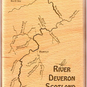 RIVER DEVERON SCOTLAND River Map Fly Fishing Fly Box - Custom Engraved ...