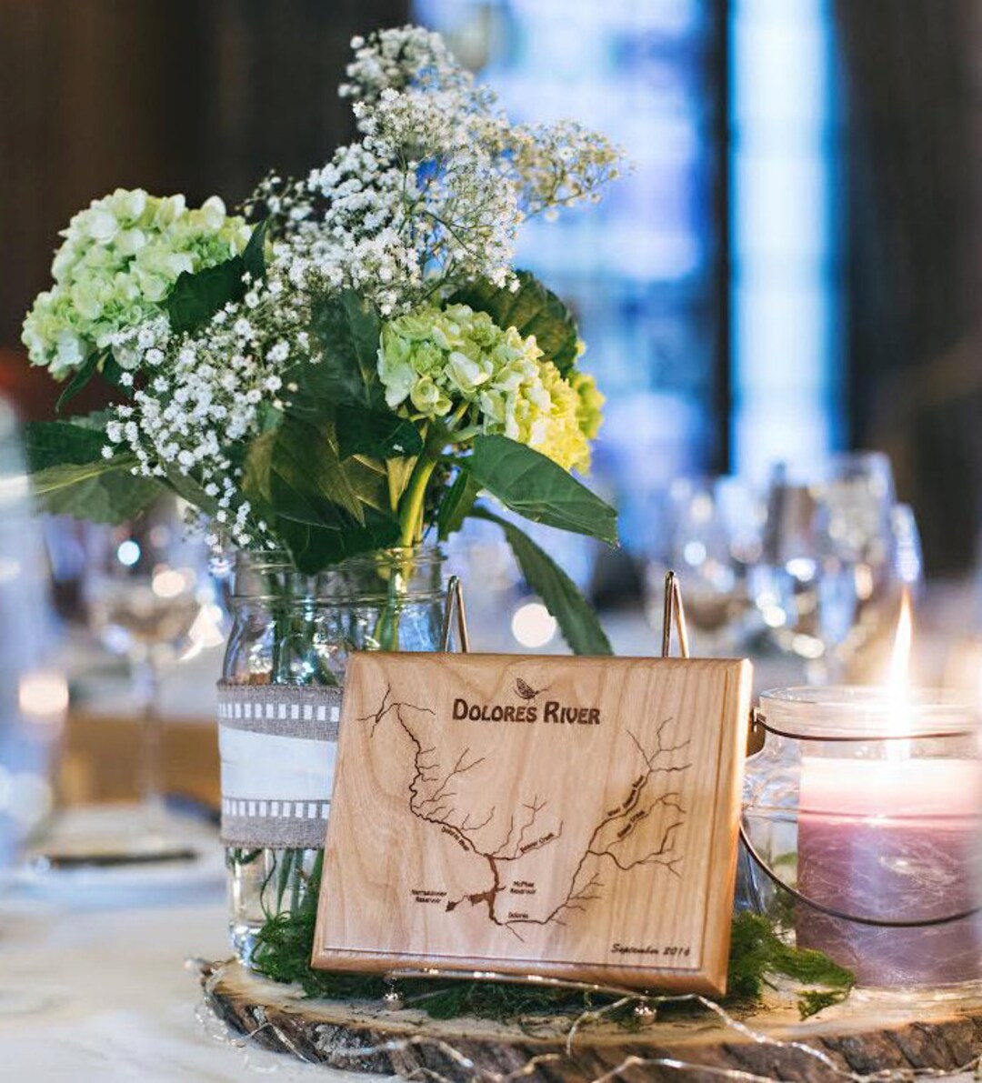 WEDDING TABLE PLAQUES - River Map Plaque 4 3/4 X 6 – Handcrafted ...