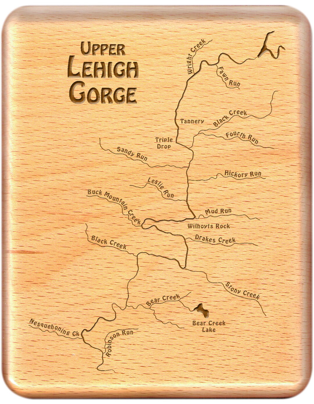 LEHIGH GORGE, Upper - River Map Fly Box - Handcrafted, Custom Designed ...