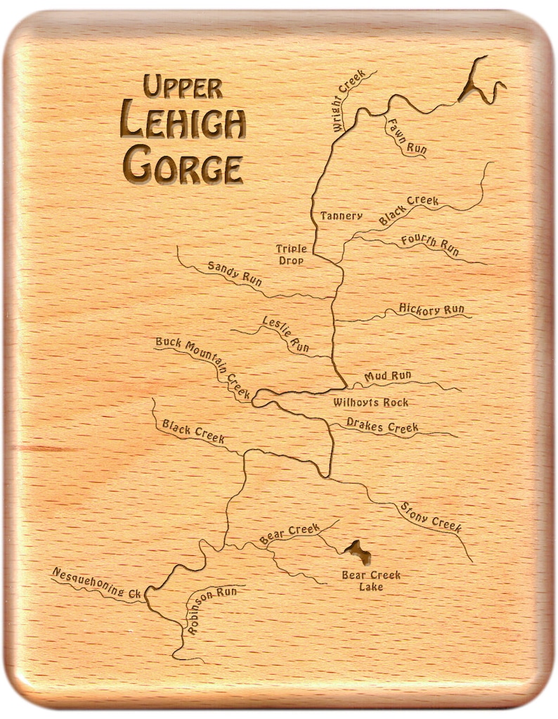 LEHIGH GORGE Upper River Map Fly Box Handcrafted Custom - Etsy