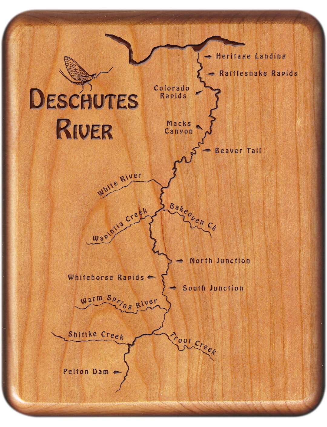 DESCHUTES RIVER Map Fly Box Personalized, Handcrafted Gift, Custom ...