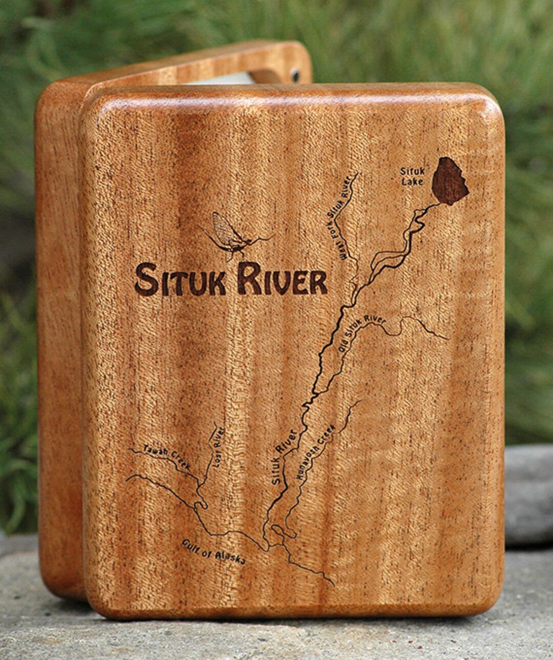 Fly Box SITUK RIVER MAP Handcrafted, Custom Designed, Laser Engraved ...
