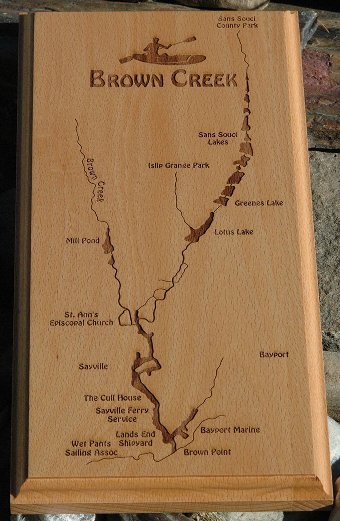 RIVER MAP PLAQUES 5x7, 6x12, 8x10, 9x12. Personalized, Custom Laser ...