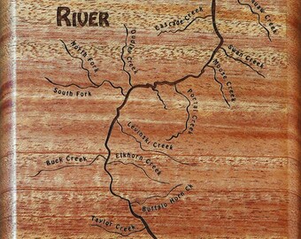 TREASURE BOX River Map. Personalized With Choice of | Etsy