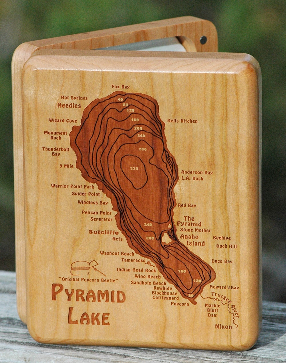 PYRAMID LAKE River Map Fly Box - Handcrafted, Custom Designed, Laser ...