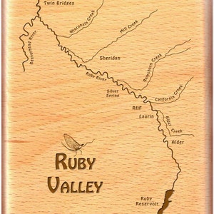 RUBY RIVER MAP Fly Fishing Fly Box - Custom Engraved and Personalized ...