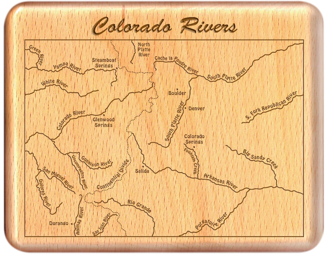 COLORADO RIVERS Map Fly Box. Personalized, Custom Designed Laser ...