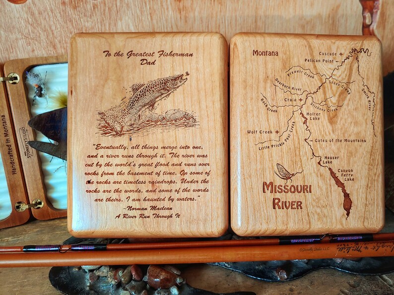 Missouri River Map Fly Box Fort Benton. Personalized - Etsy