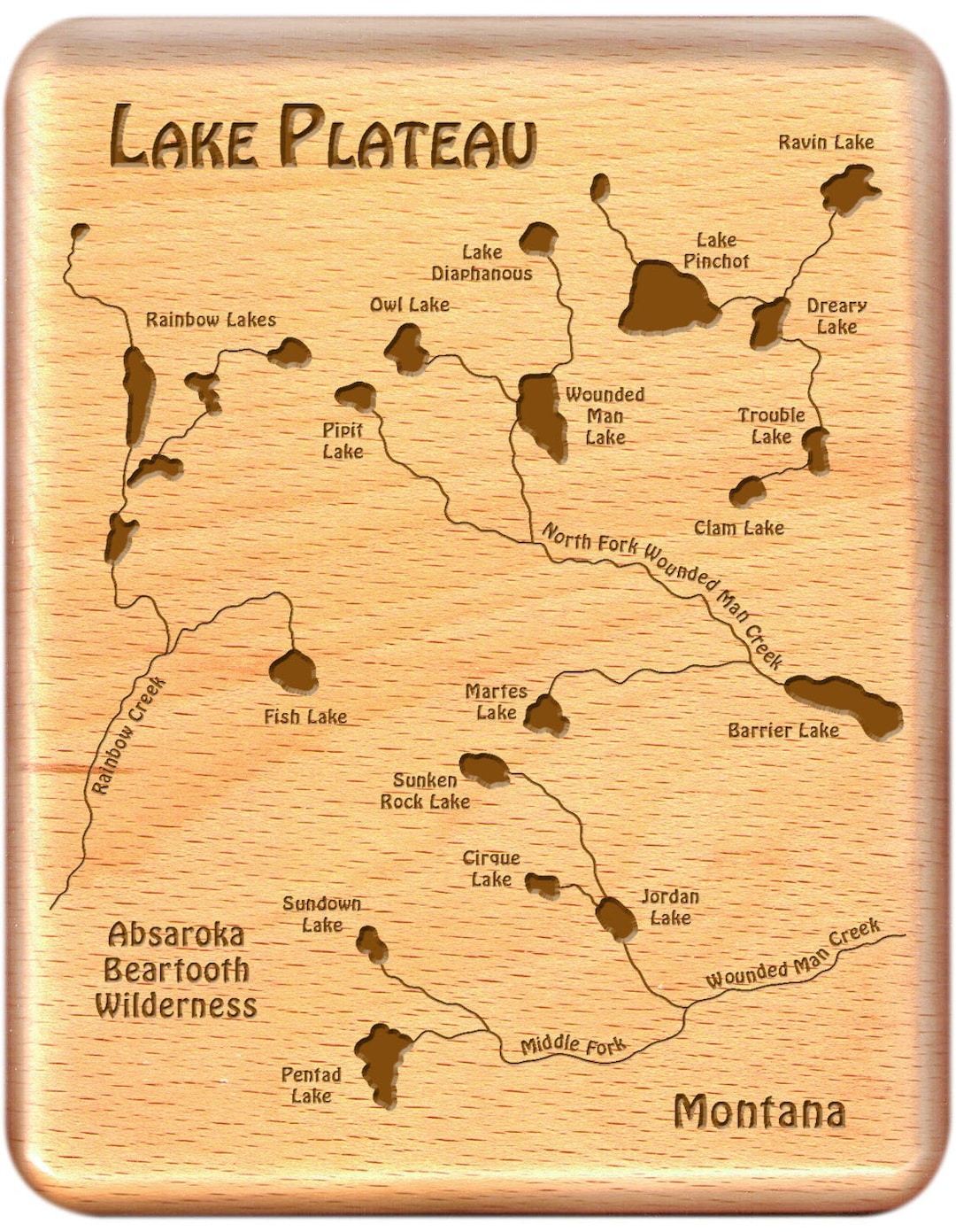 Lake Plateau River Map Fly Box - Personalized, Handcrafted, Custom ...
