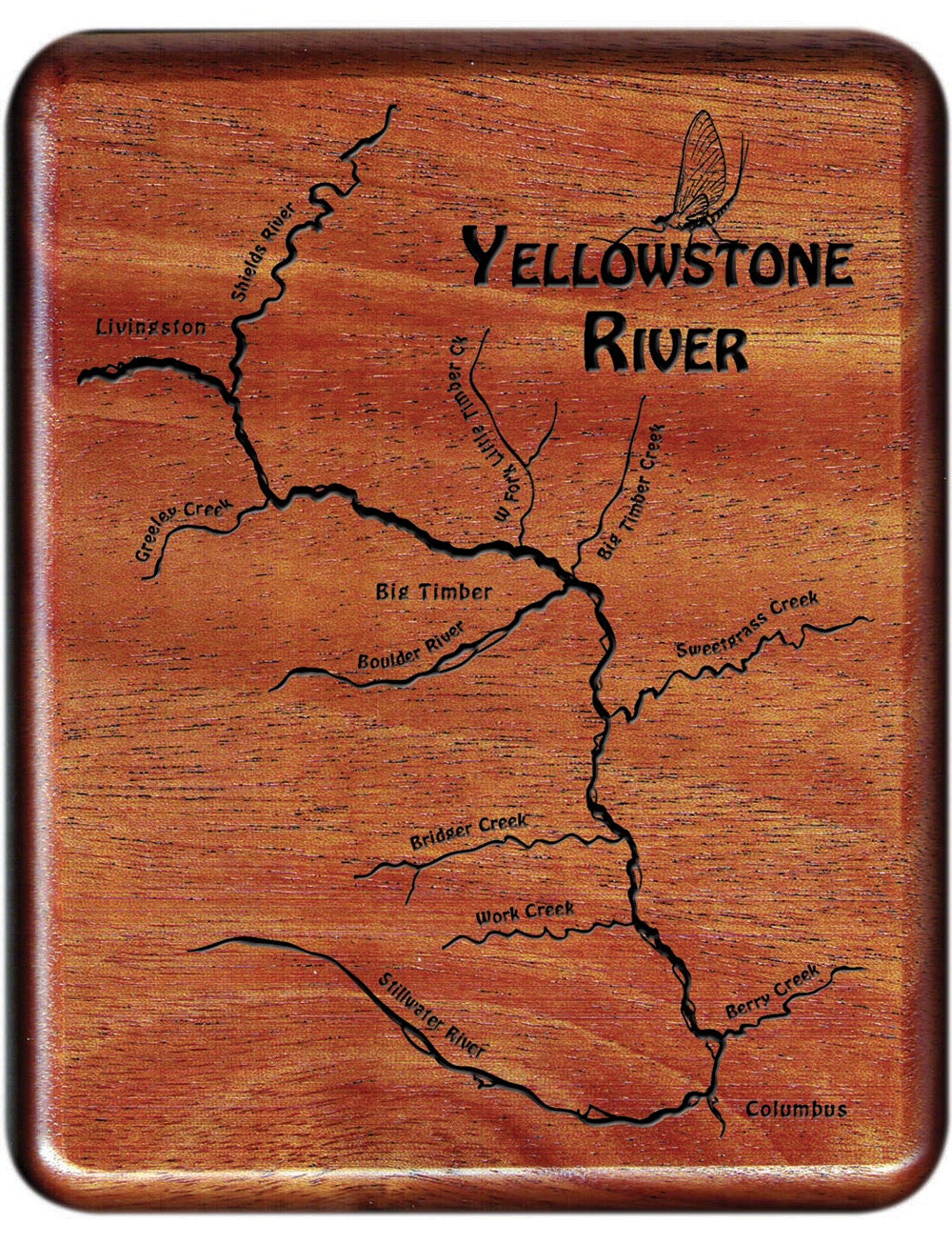 Yellowstone River Map Fly Box Middle Handcrafted Custom | Etsy