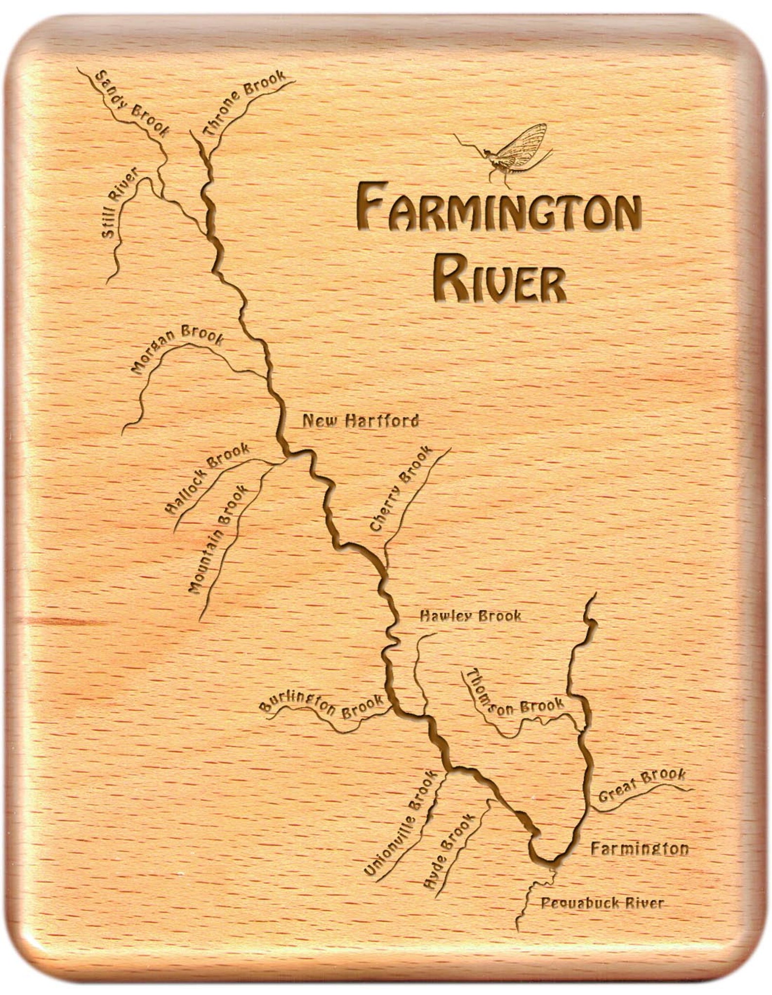 FARMINGTON RIVER Map Fly Box Personalized Handcrafted | Etsy