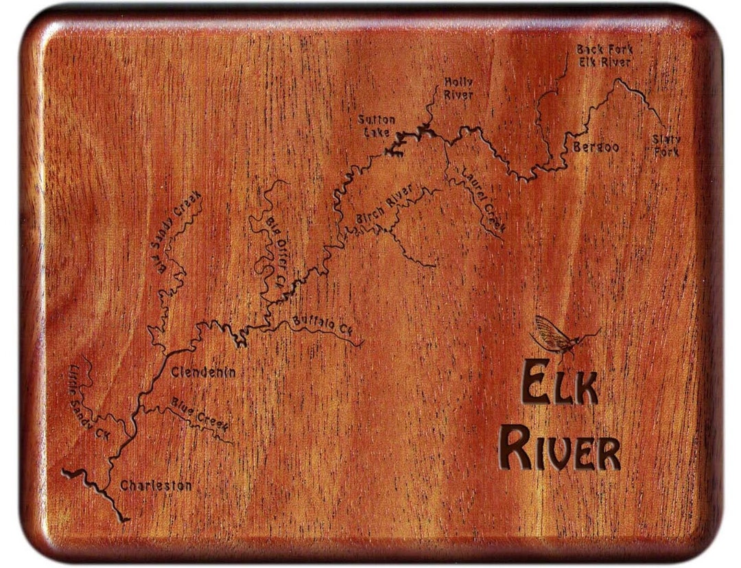 ELK RIVER MAP Fly Fishing Fly Box - Custom Engraved and Personalized ...