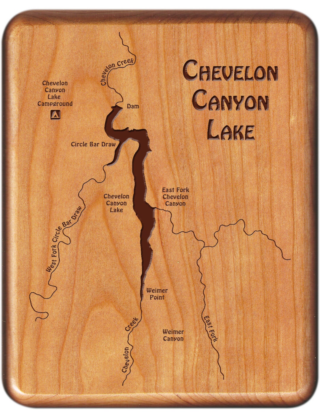 CHEVELON CANYON LAKE River Map Fly Fishing Box - Personalized ...