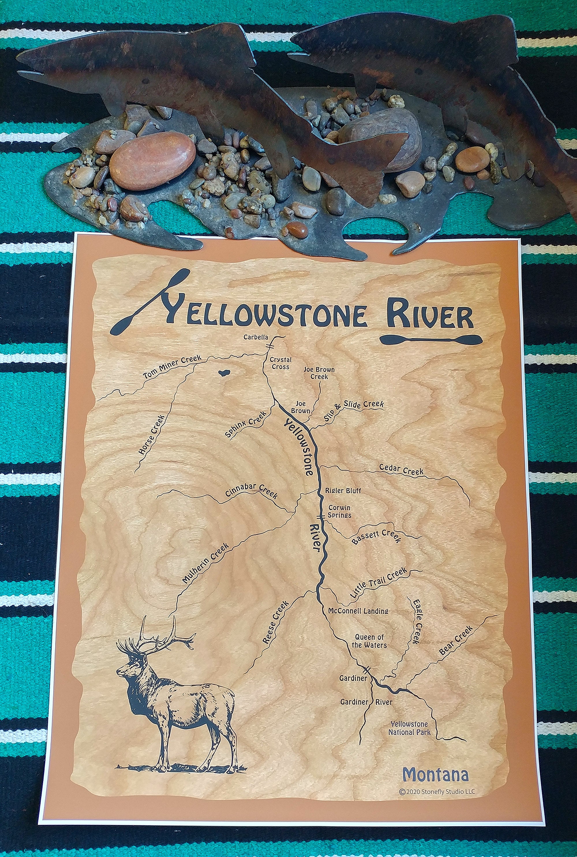 RIVER MAP POSTERS Custom 16x20 Original Stonefly Studio - Etsy